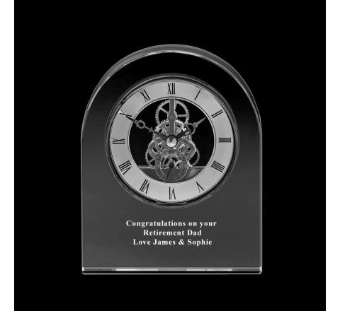 Personalised - Crystal Engraved Contemporary Dome Clock - 160mm ...