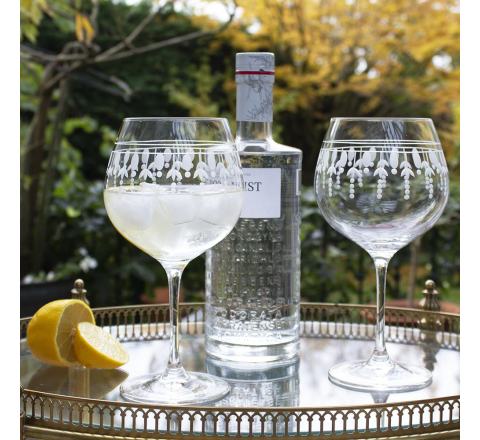 Flower of Scotland (Thistle) - 2 Gin and Tonic (G&T) Copa Glasses 210mm ...