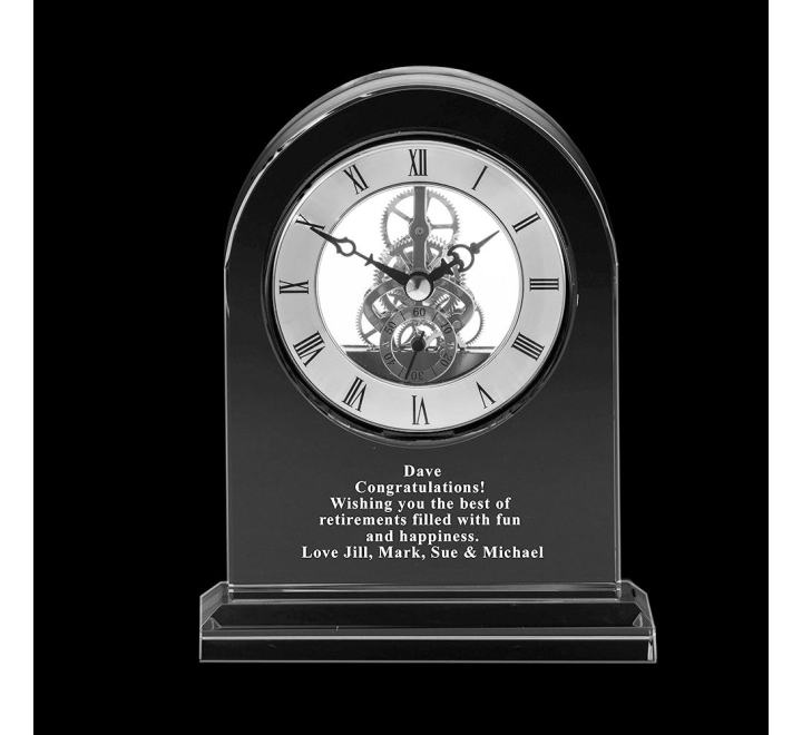 Personalised - Crystal Engraved Contemporary Dome Clock - 160mm ...