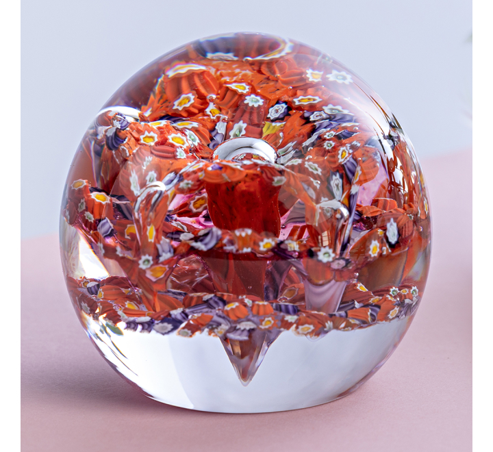 Fingal's Cave Red Glass Paperweight (Millefiori) 80mm | Caithness Glass ...