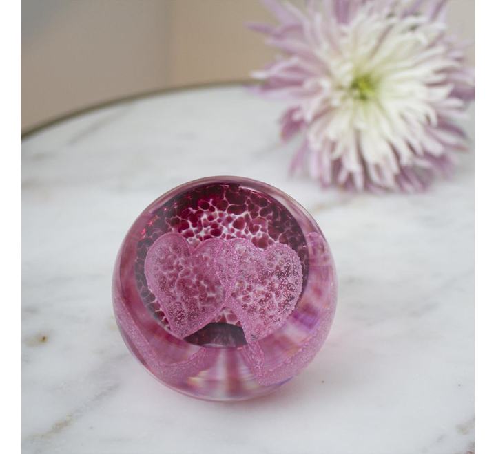 Ruby Love Hearts Glass paperweight / Ornament - Exclusive to James ...